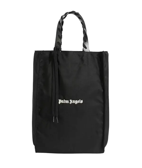 Palm Angels Leather-trimmed Cotton-canvas Tote - Black