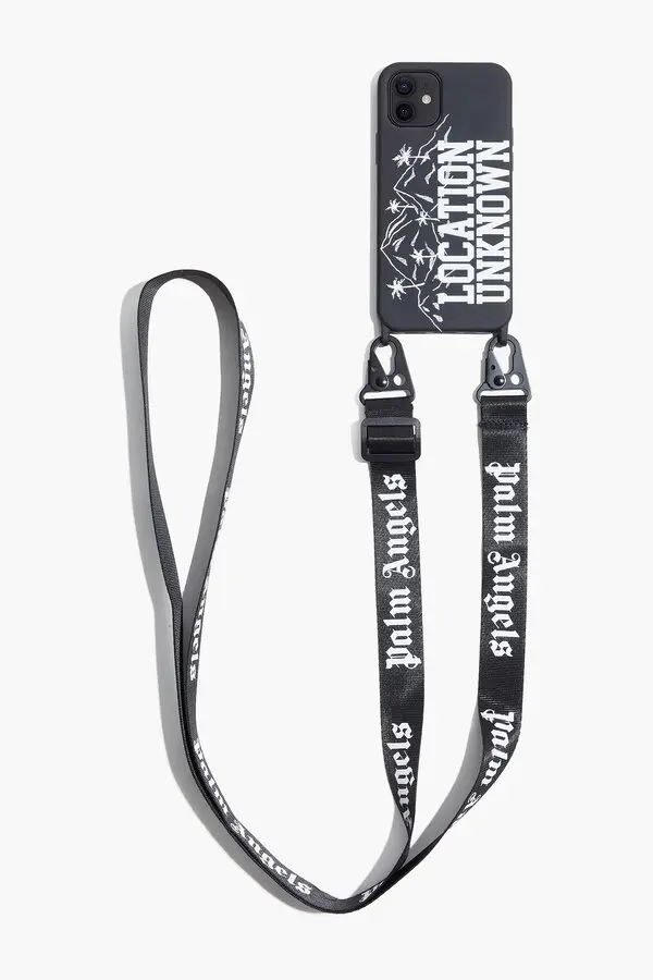 Palm Angels Logoprinted Pvc Iphone 12 Case - Black