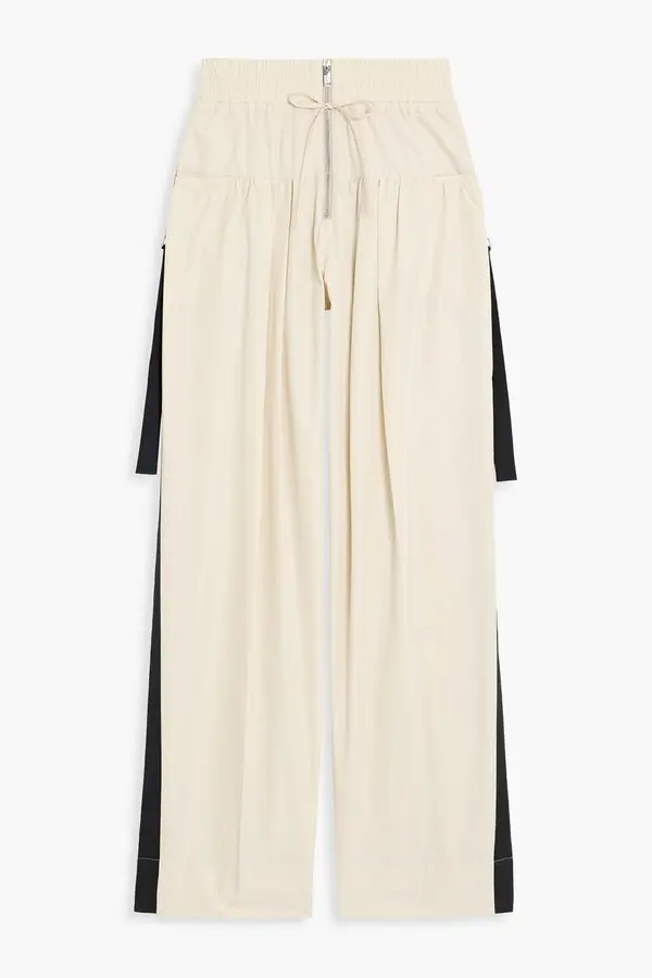 3.1 Phillip Lim Canvas-trimmed Cotton-blend Wide-leg Pants - Ecru