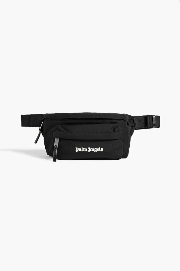Palm Angels Embroidered Canvas Belt Bag - Black