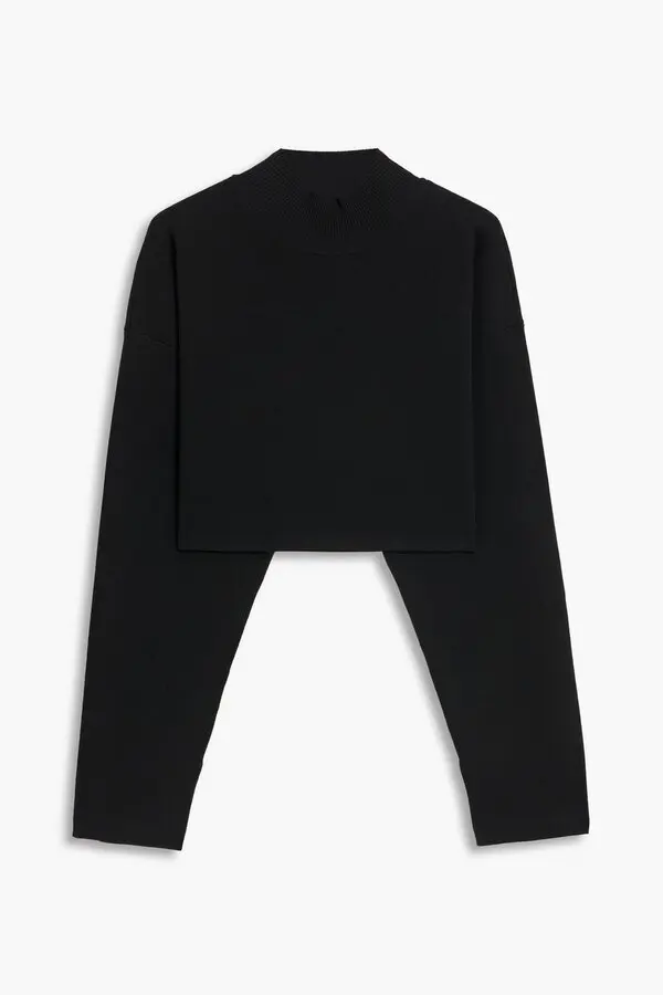 3.1 Phillip Lim Cropped Stretch-knit Turtleneck Top - Black