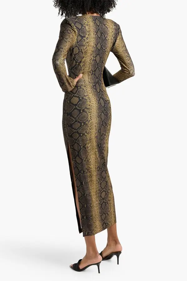 Norma Kamali Snakeprint Stretch-jersey Maxi Dress