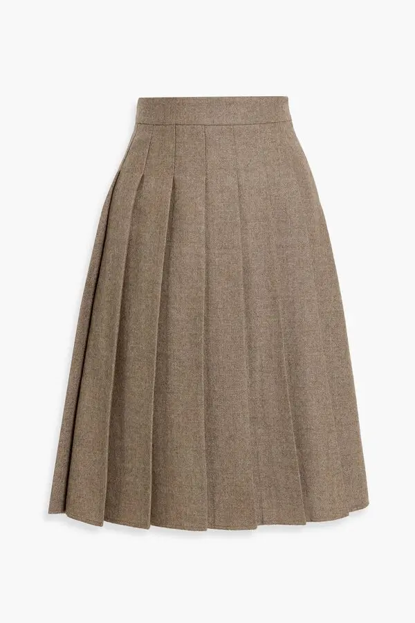 LE17SEPTEMBRE Pleated Wool-twill Skirt