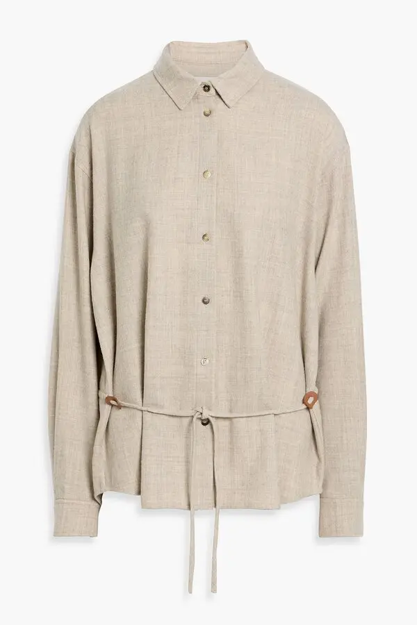 LE17SEPTEMBRE Tie-detailed Wool-flannel Shirt