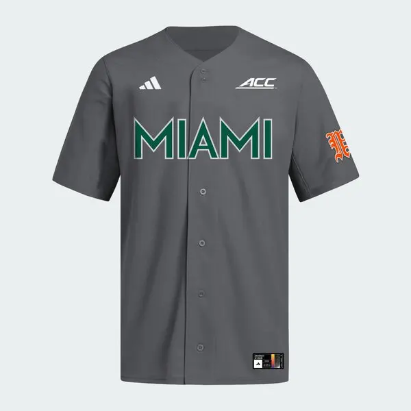 Adidas Miami Hurricanes Full Button Jersey