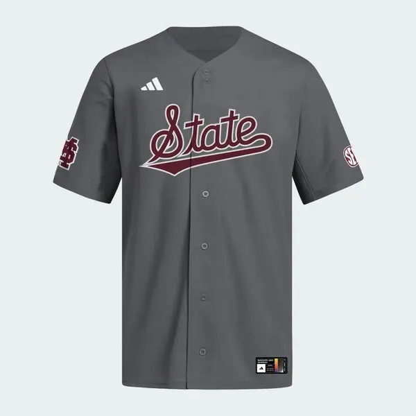 Adidas Mississippi State Full Button Jersey