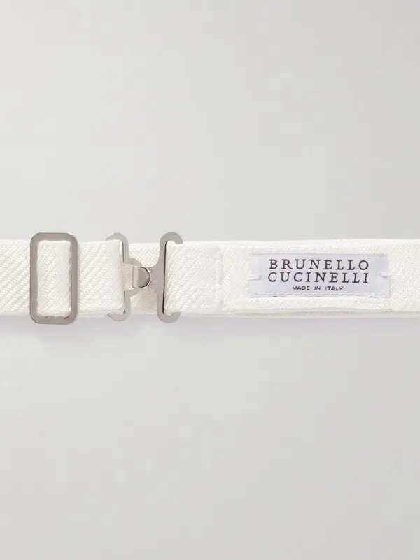 Brunello Cucinelli Self-tie Silk-twill Bow Tie - Neutrals