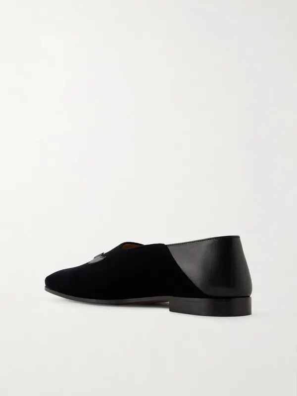 Valentino Garavani Embellished Suede And Leather Loafers