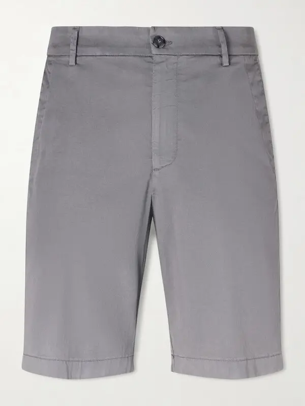 Canali Straight-leg Stretch Cotton-blend Shorts