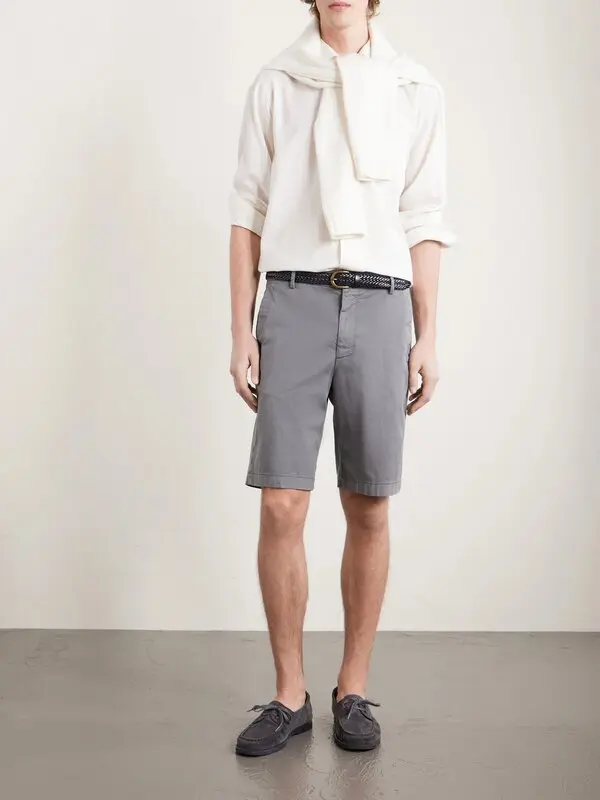 Canali Straight-leg Stretch Cotton-blend Shorts