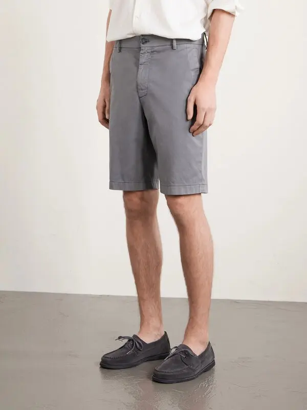 Canali Straight-leg Stretch Cotton-blend Shorts