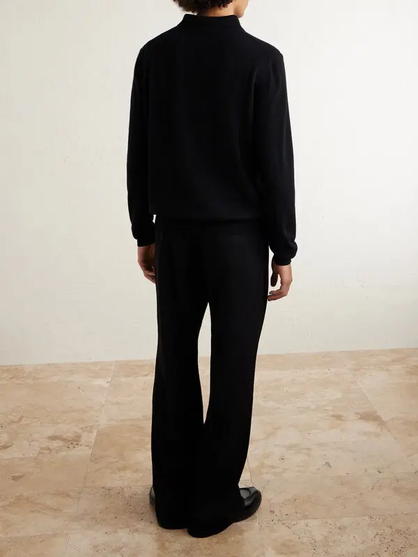 JIL SANDER Wool Polo Shirt - Black