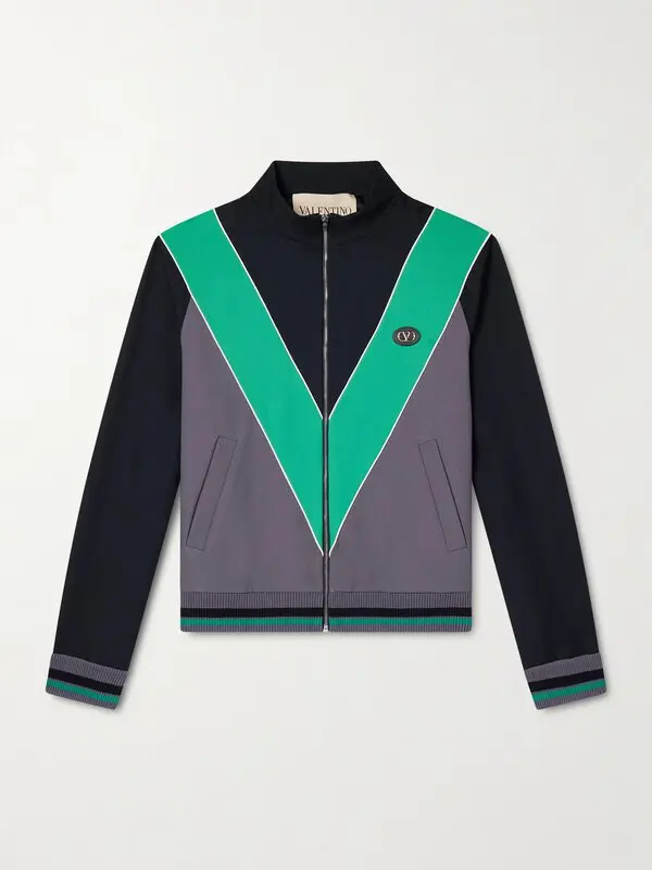 Valentino Garavani Logo-appliquéd Jersey Track Jacket