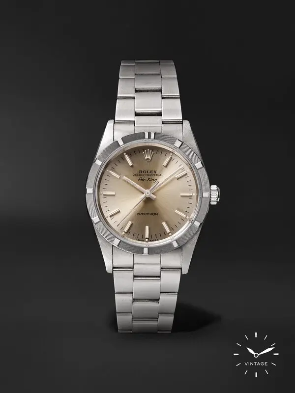 WIND VINTAGE 1991 Rolex Oyster Perpetual Air-king Automatic 34mm Watch - Silver