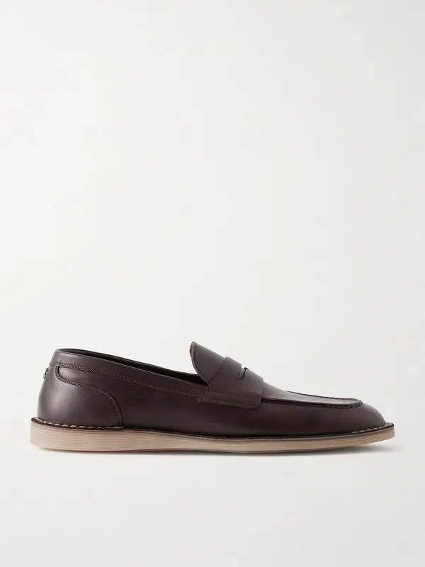 Dolce & Gabbana Leather Penny Loafers - Brown