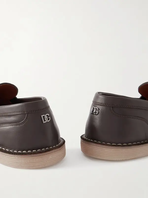 Dolce & Gabbana Leather Penny Loafers - Brown