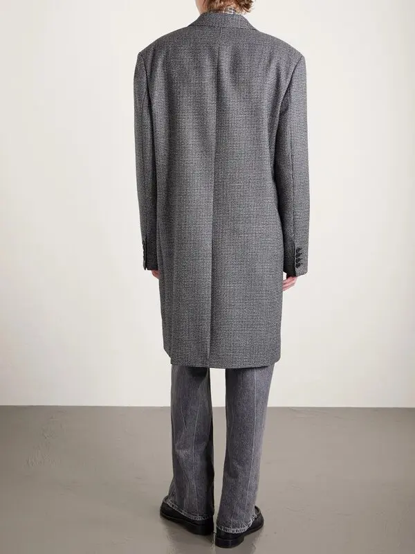 Acne Studios Otam Houndstooth Wool Coat - Black
