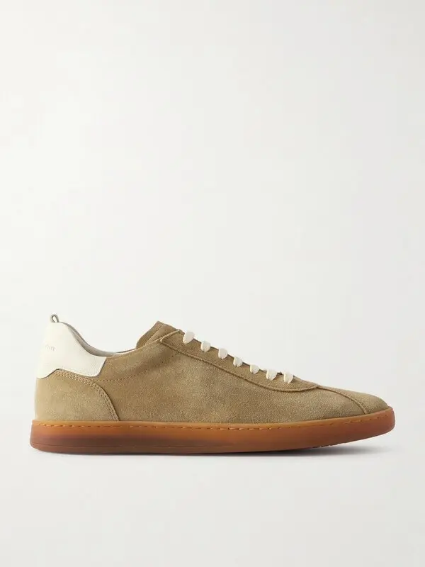 Officine Creative Halo 001 Leather-trimmed Suede Sneakers - Brown
