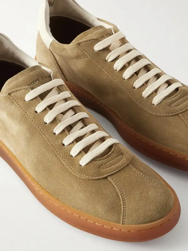 Officine Creative Halo 001 Leather-trimmed Suede Sneakers - Brown