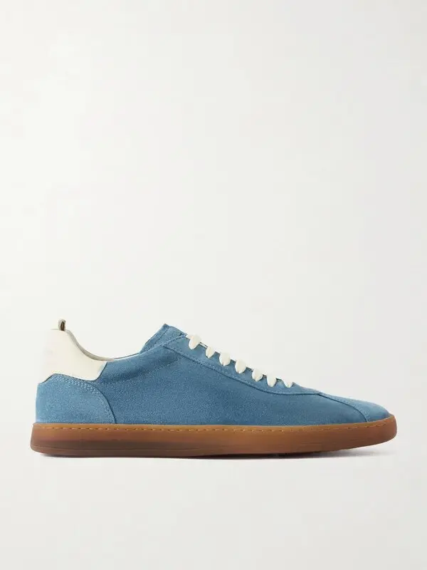 Officine Creative Halo 001 Leather-trimmed Suede Sneakers - Blue