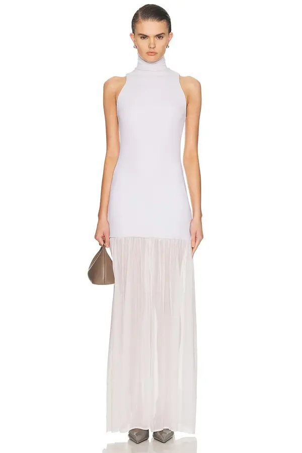 Enza Costa Airy Halter Turtleneck Dress