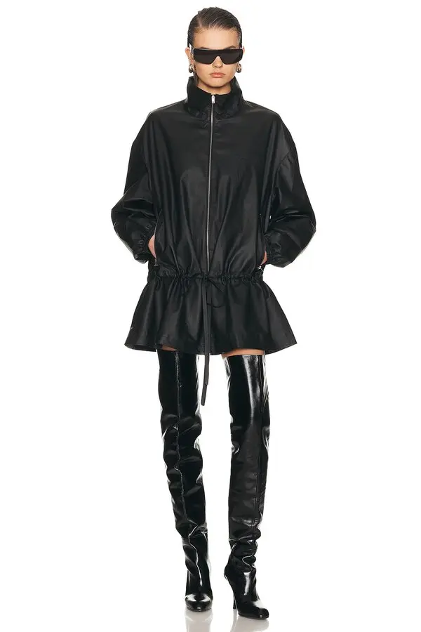 Alexander Wang Drop Waist Leather Parka