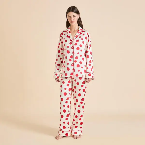Olivia Von Halle Lila Sonnet Wax Seal Pajamas - Ivory