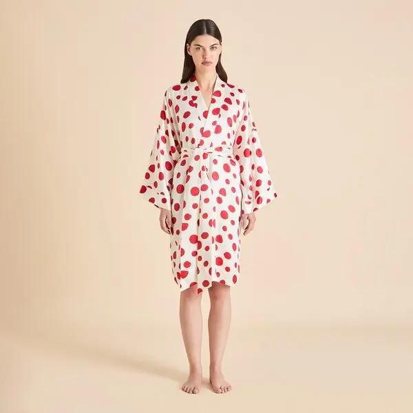 Olivia Von Halle Mimi Sonnet Wax Seal Robe - Ivory