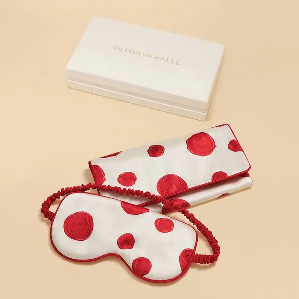 Olivia Von Halle Audrey Sonnet Wax Seal Eye Mask - Ivory