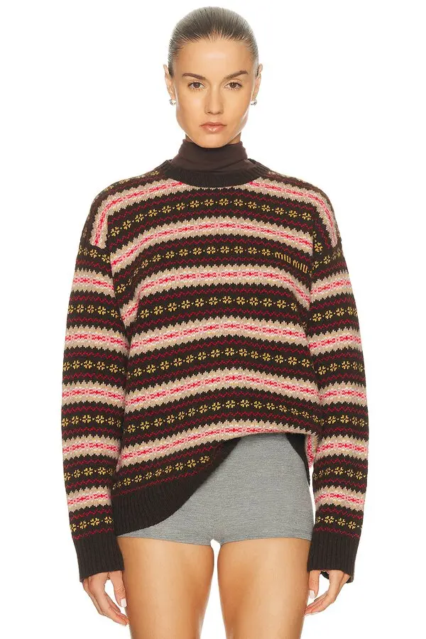 Miu Miu Wool Fairisle Sweater - Moro