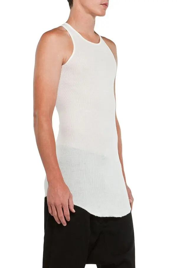 Rick Owens Ribbed Tank In White