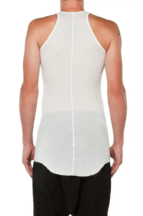 Rick Owens Ribbed Tank In White