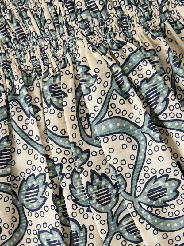 Matteau Shirred Printed Organic Cotton-poplin Mini Dress - Multi