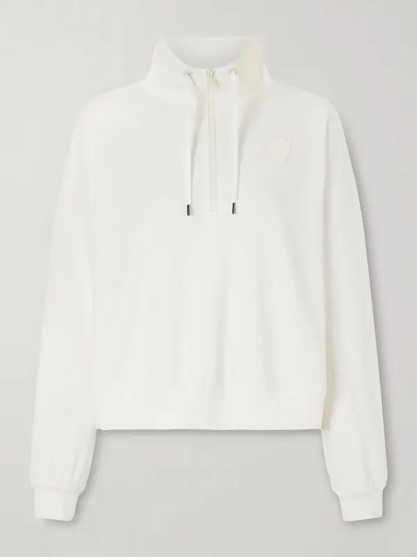 Brunello Cucinelli Appliquéd Cotton-blend Piqué Sweatshirt - Neutrals