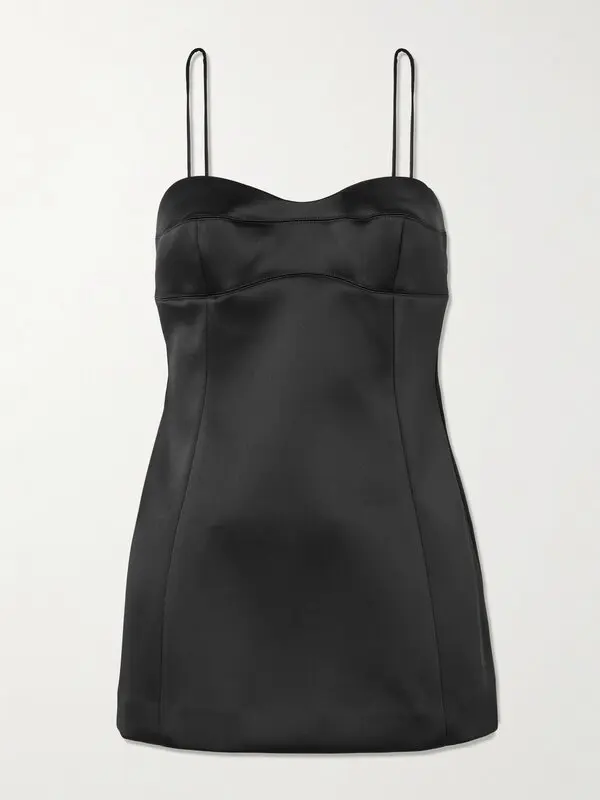 RÓHE Paneled Duchesse-satin Peplum Bustier Top - Black