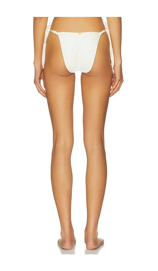 PQ SWIM Tie Side Bikini Bottom With Tassels - Cream