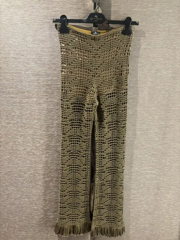 Etro Beige Crochet Pants - Green