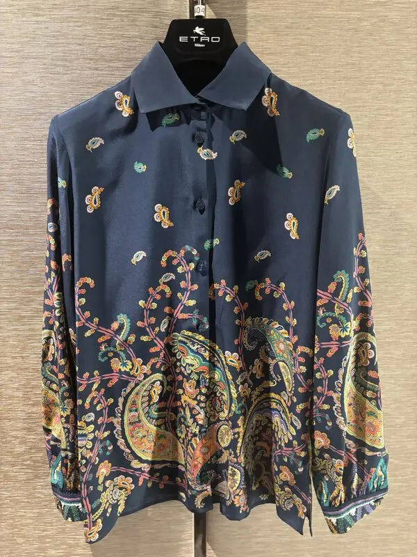 Etro Navy Paisley Blouse - Blue
