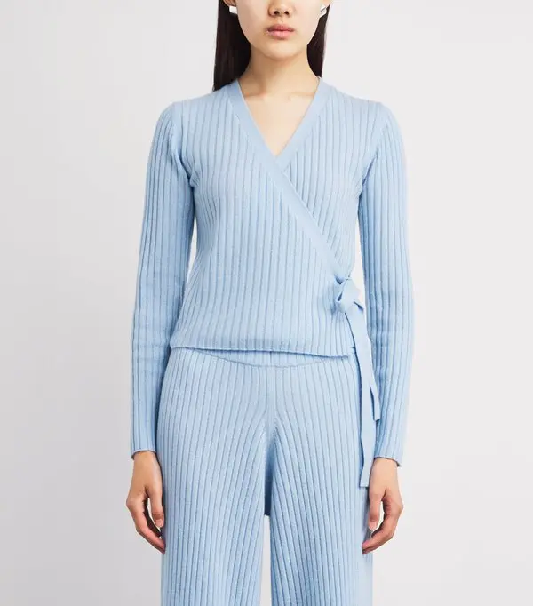 ALLUDE Cashmere Ribbed Cardigan