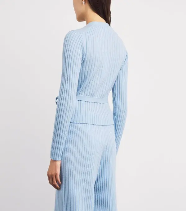 ALLUDE Cashmere Ribbed Cardigan