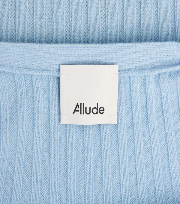 ALLUDE Cashmere Ribbed Cardigan