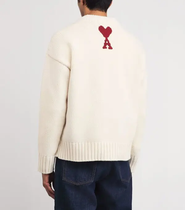 Ami Wool-blend Horse Intarsia Sweater