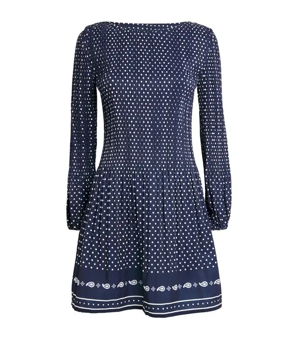 Maje Polka Dot And Paisley Print Mini Dress