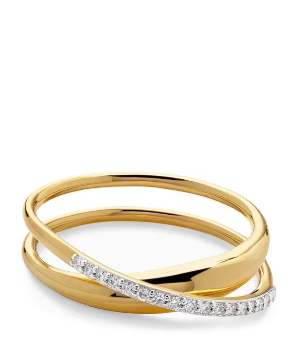 Monica Vinader Vermeil And Diamond Nura Wrap Ring - Gold