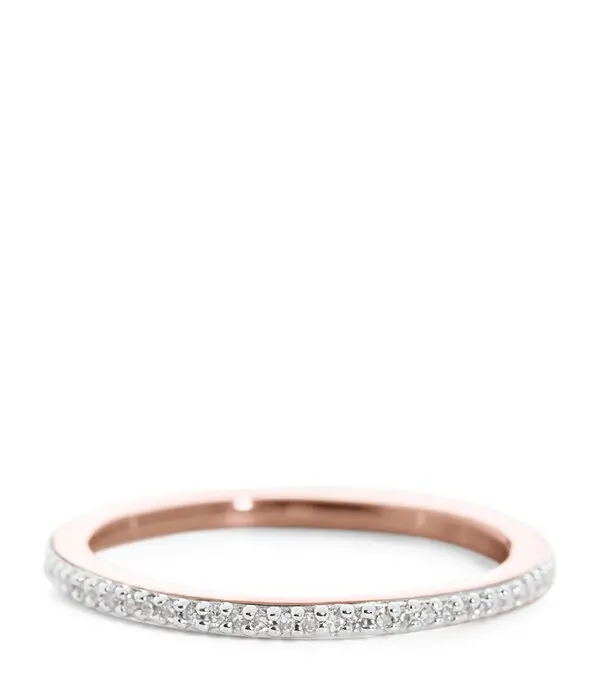 Monica Vinader Vermeil And White Diamond Eternity Ring - Rose Gold