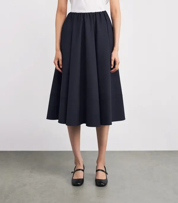 Maje Wool-blend Pleated Midi Skirt