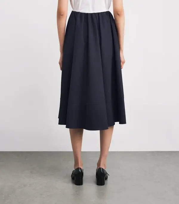 Maje Wool-blend Pleated Midi Skirt