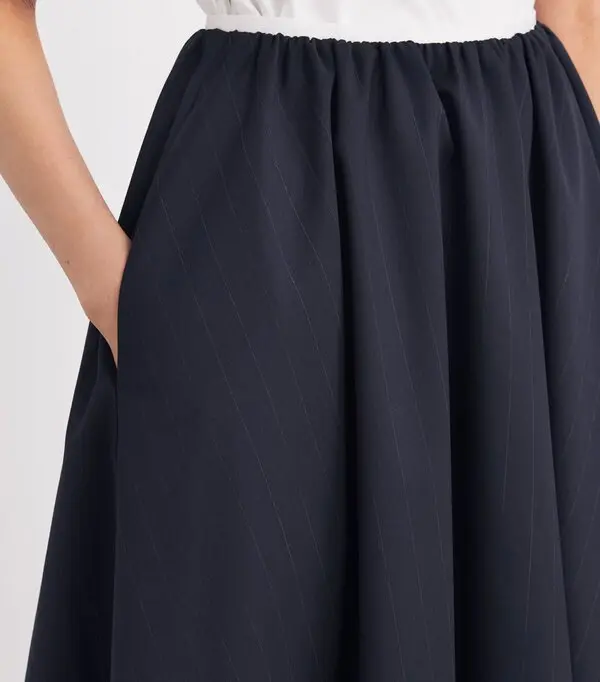 Maje Wool-blend Pleated Midi Skirt