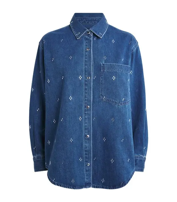 Maje Denim Rhinestone Shirt