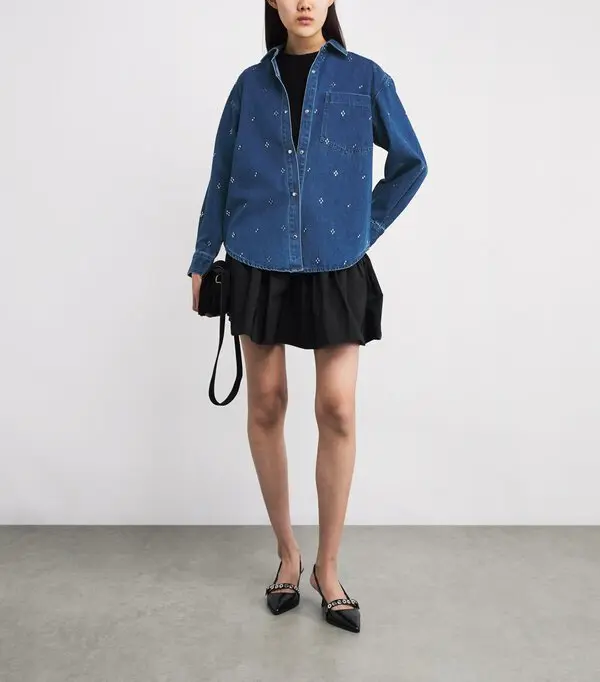 Maje Denim Rhinestone Shirt